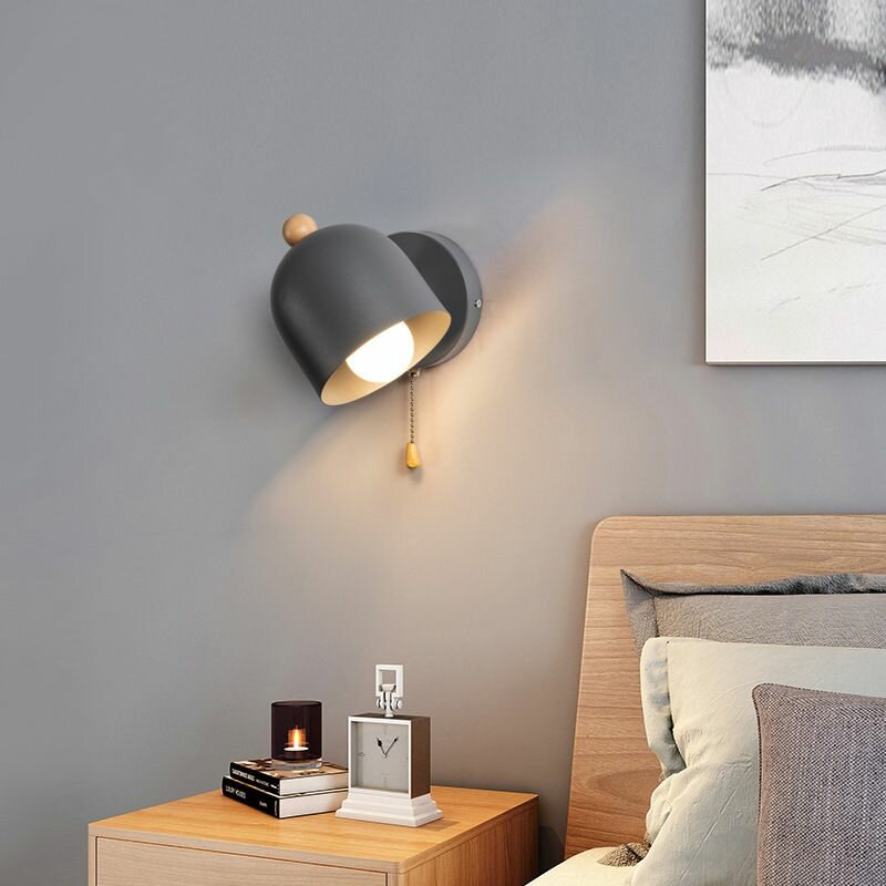 Современная настенно-потолочная лампа для спальни с выключателем на веревке E27