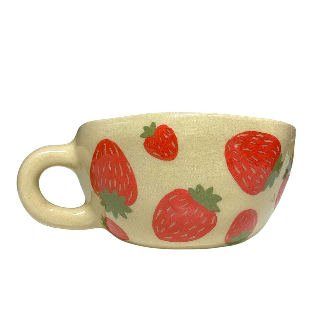 Кружка ручной работы Малёма Клубника, керамика, 250 мл