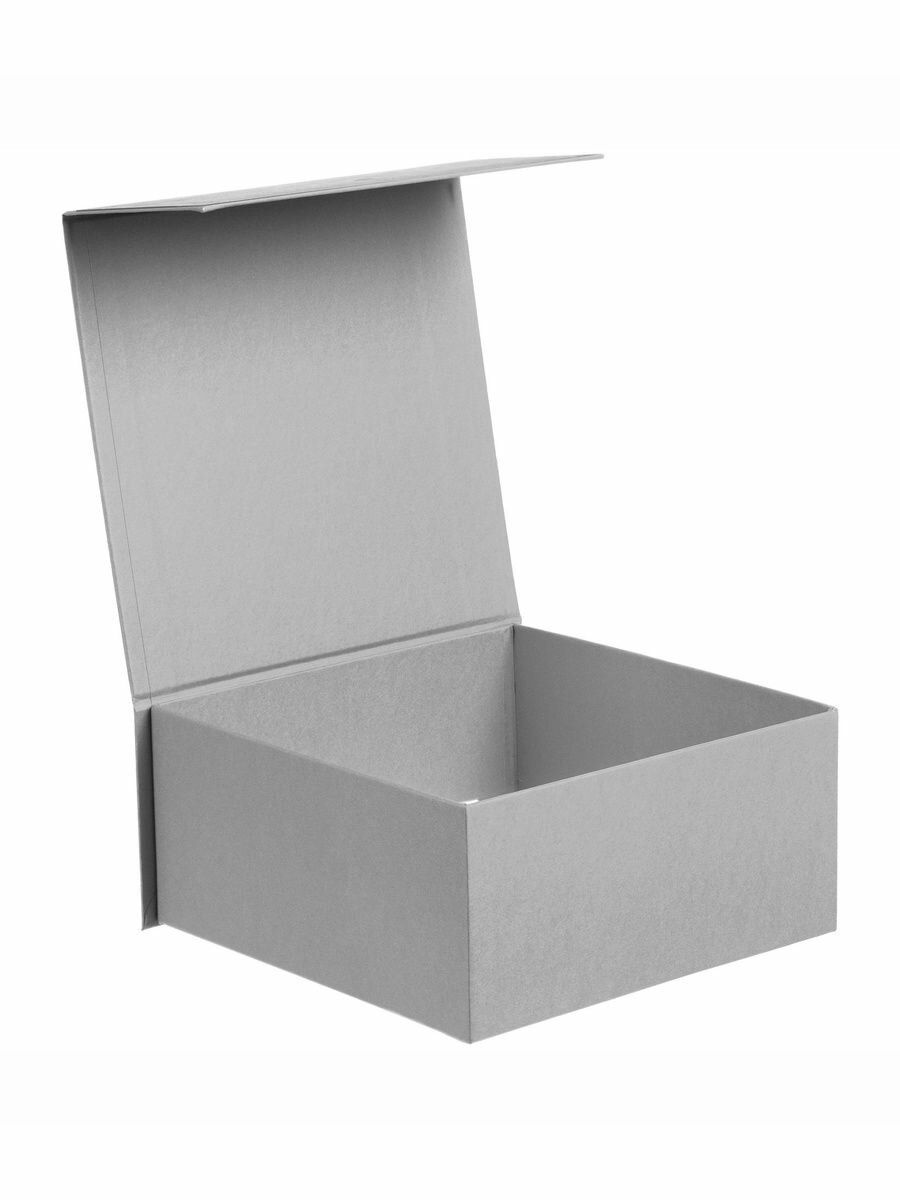 Коробка подарочная для хранения магнитный замок 19,5х18,8х8,7, серая, упаковка подарка на День Рождения