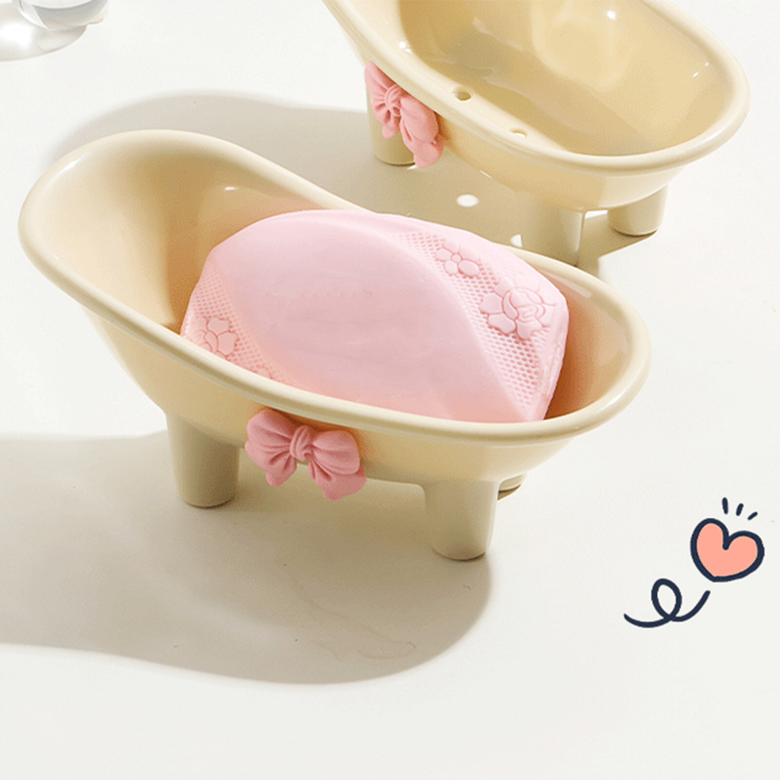 Мини-батhtub подставка для мыла пластиковая с бабочкой для ванной комнаты туалета серебреный plated стиль, 1 штука, материал пластик, подставка для мыла с дренажем
