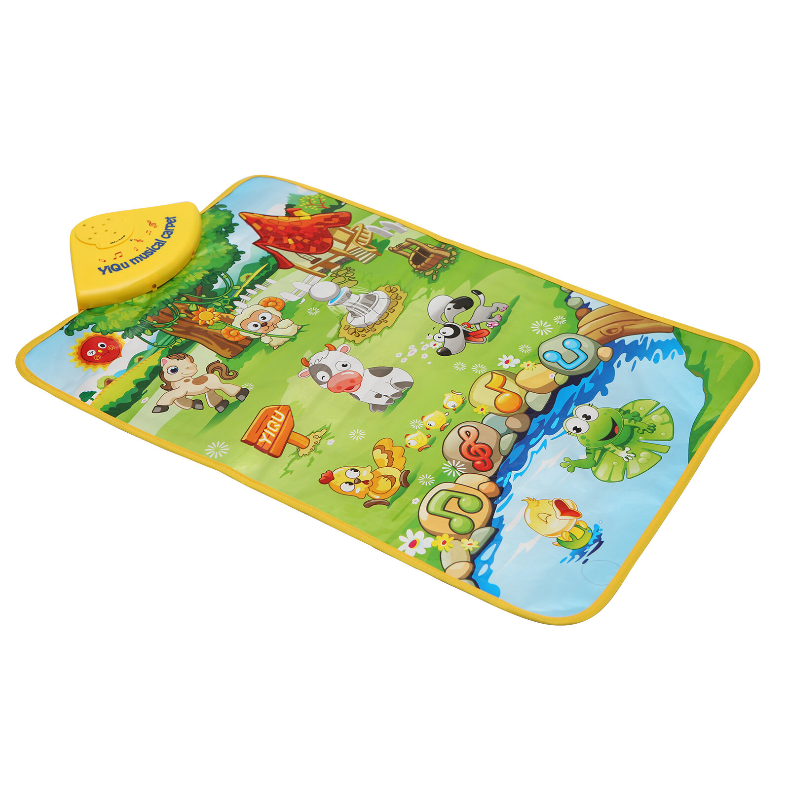 Клавиатурная музыкальная коврик для детей с 14 клавишами, звуками животных, развертывающийся, для танцевального пола, коврик для игры, музыкальный коврик, для малышей, мальчиков, девочек, подарки для детей, размер 23.6 * 15.7 дюймов, многоцветный, из