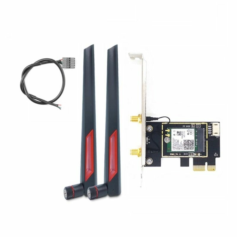 Беспроводной модем, Встроенная беспроводная сетевая карта BE200 WIFI7 для настольного компьютера с антенной 10 дБ без крышки, 1 комплект