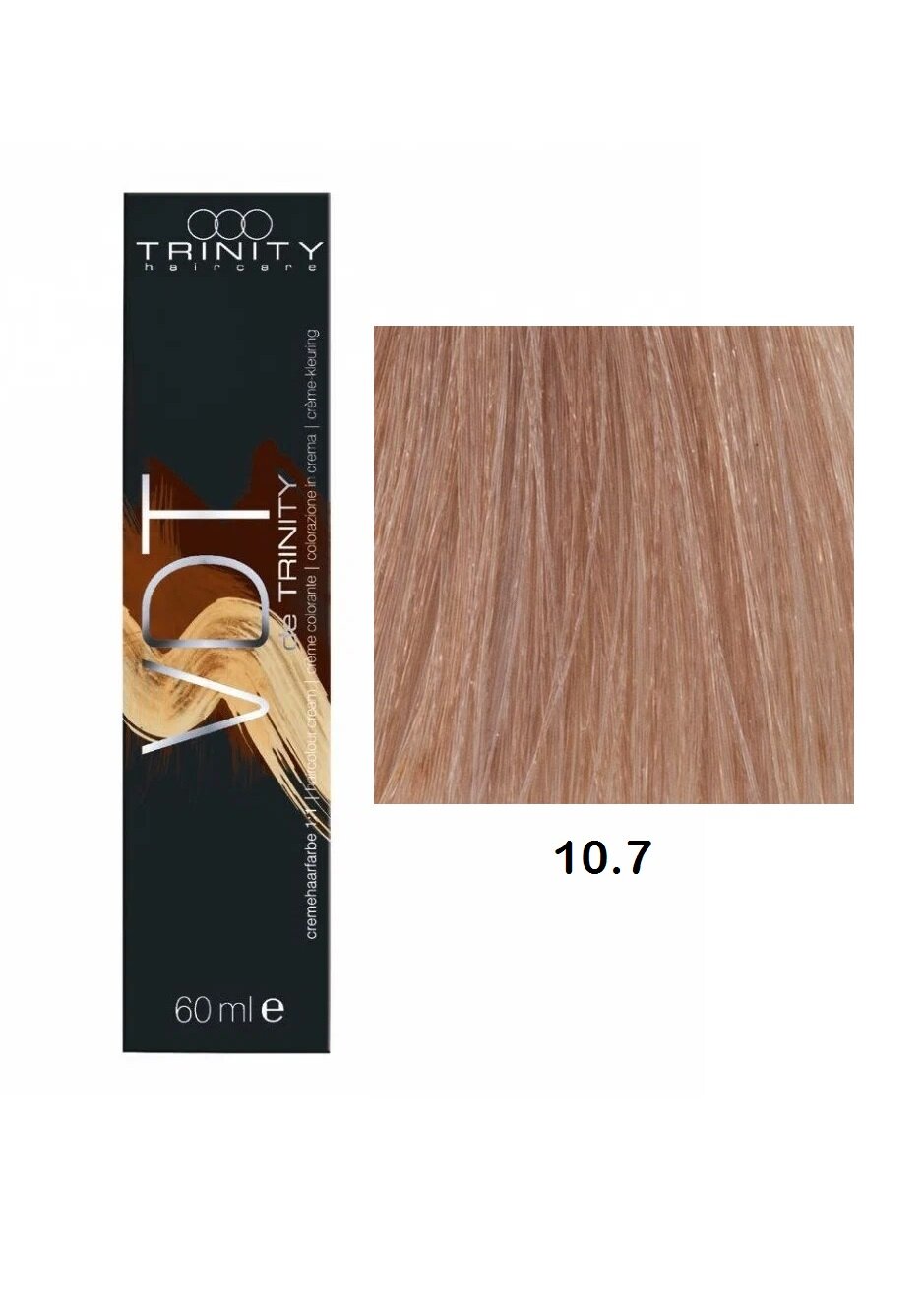 Trinity VDT Стойкая краска для волос 60 мл - VDT 10.7 ahorn Светлый блонд экстра коричневый