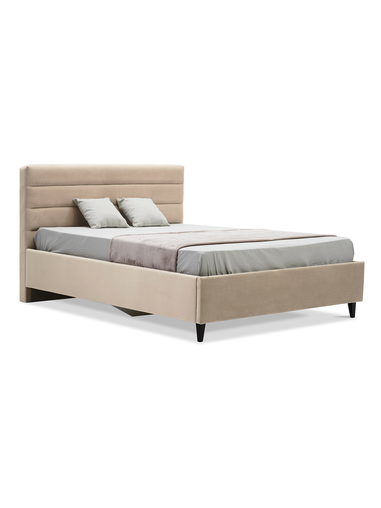 Двуспальная кровать "Ладья" Толедо 180х200 см, с подъемным механизмом и ящиком для белья, велюр California 102