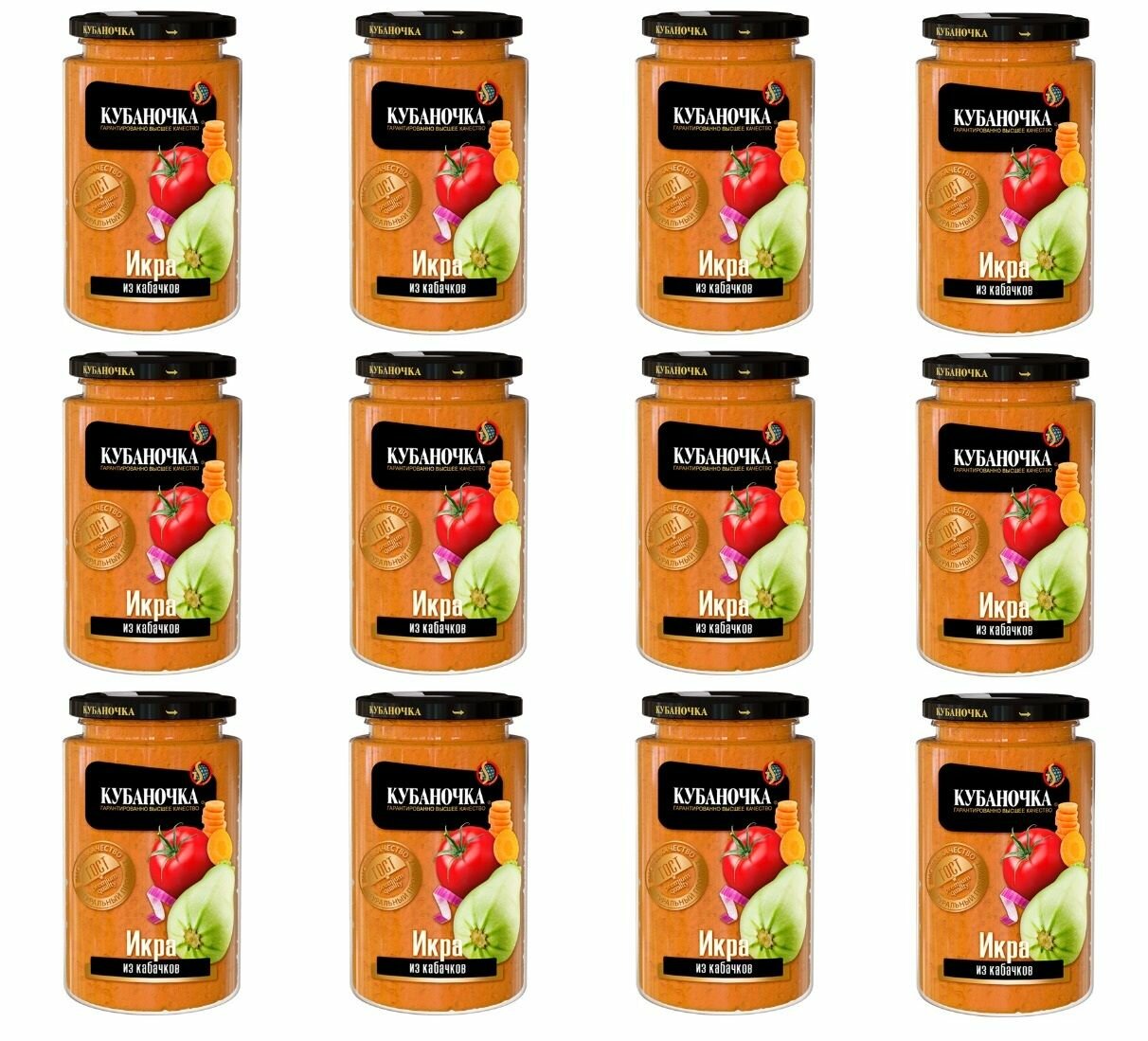 Кубаночка Икра из кабачков, 360 г, 12 шт в коробке