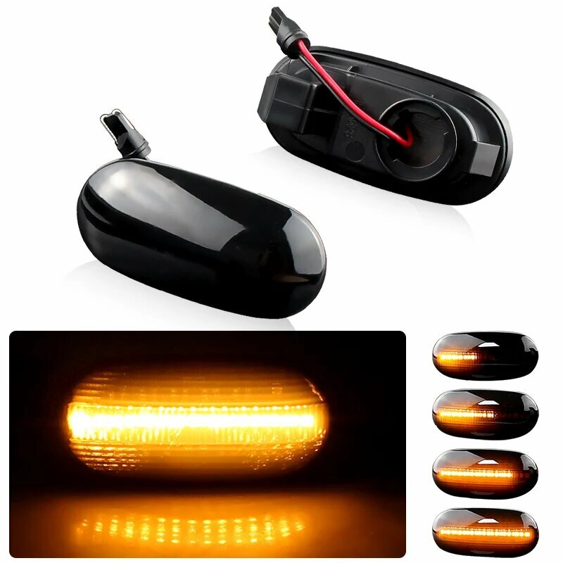 2 шт. Canbus для Mitsubishi Lancer Pajero Mirag Galant 98-2005 светодиодный динамический боковой габаритный указатель поворота последовательный мигающий свет