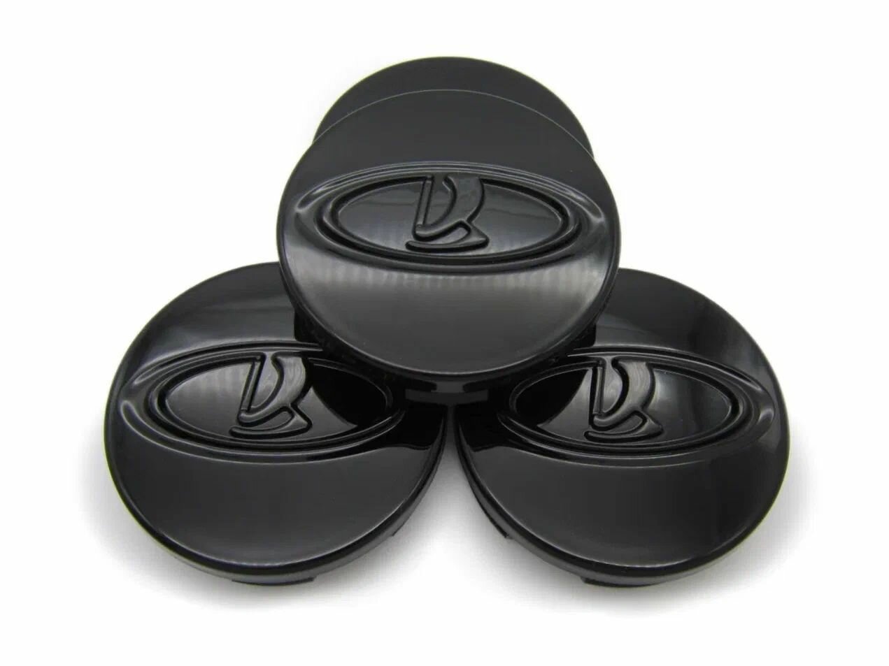 Колпачки заглушки на литые диски Лада ДС320 56/51/10, черные, комплект 4 шт.