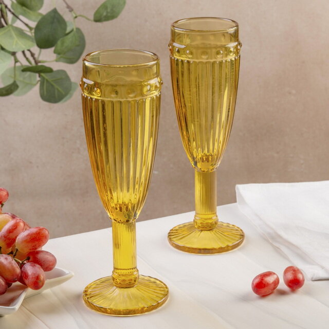 Бокал для шампанского Шамберте 170 мл янтарно-желтый, стекло, Koopman, YE7400140