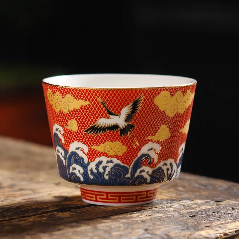 Эмалированная керамическая чайная чашка 110 мл домашние чашки кунг-фу чайный набор чайная чашка Цзиндэчжэнь белая Нефритовая фарфоровая чайная чашка одна чашка, E 7x5.5cm 110ml