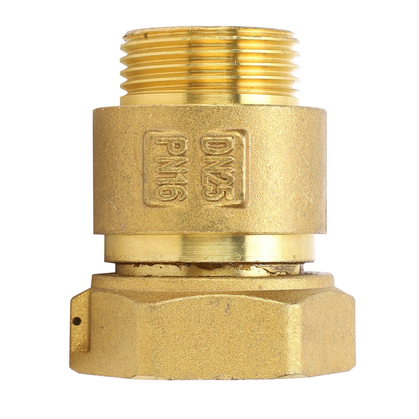 Обратный клапан 1-ходовой телескопический поворотный водомер Латунный клапан с резьбовым соединением DN25 x 32