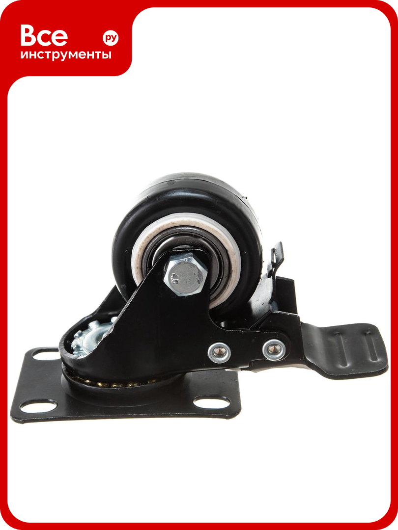 Колесо поворотное черная резина с тормозом 40 мм MFK-TORG 4054040