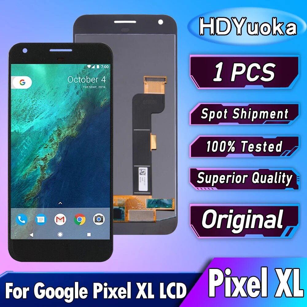 Оригинальный дисплей для Google Pixel LCD кодирующий преобразователь сенсорного экрана в сборе для Google Pixel XL, запчасти для ремонта ЖК-дисплея без рамки