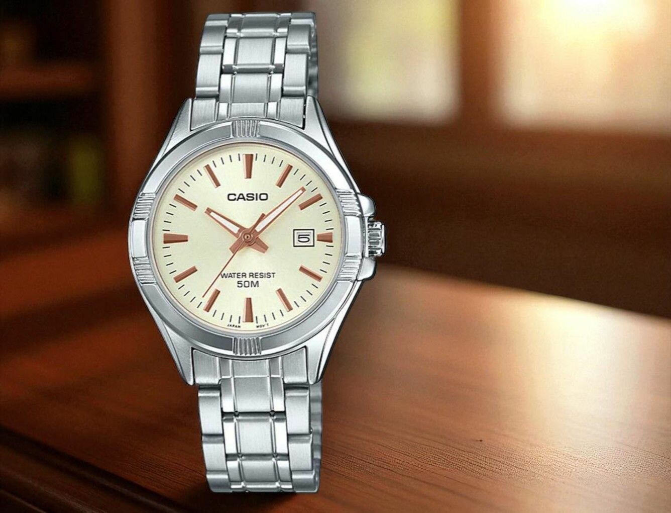 Наручные часы CASIO, желтый, серебряный — фото 1