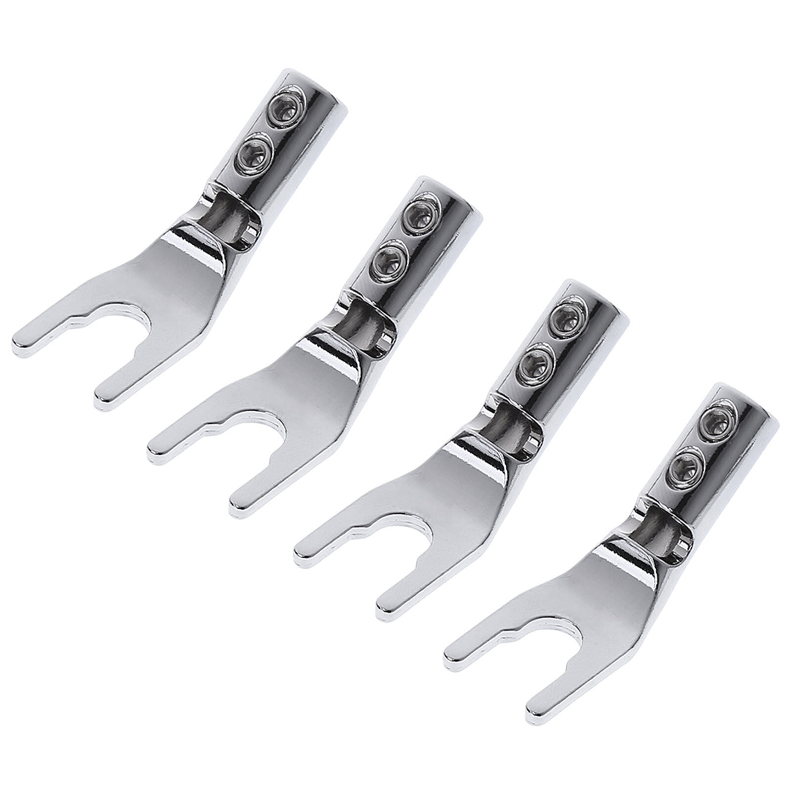 4 шт. Разъёмы для колонок с разветвителем, позолота/родий