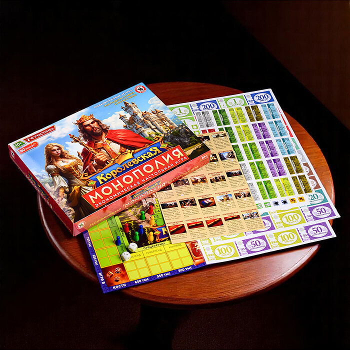 Настольная игра Русский стиль "Королевская монополия", поле, 2 кубика
