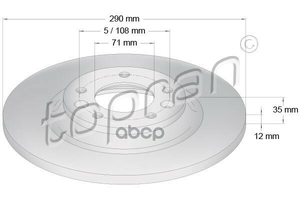 Диск тормозной (замена для HP-721186755) topran арт. 721186001
