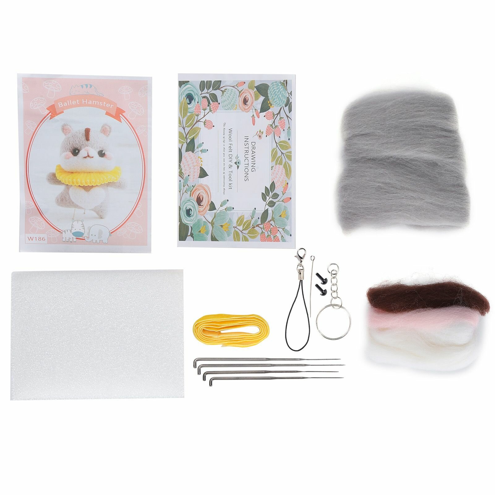 Набор для валяния игл, шерсть, химическое волокно, сделай сам, игрушка ручной работы в виде животных, художественные поделки для начинающих (186 # балетный хомяк)