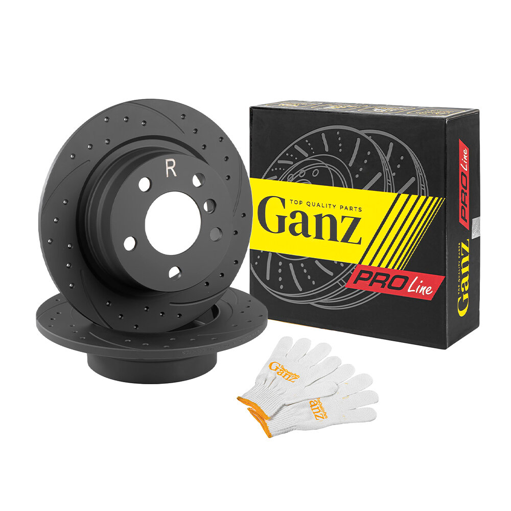 Диск тормозной задний перфорированный PRO-Line с покрытием (компл.2 шт) BMW 1-Serie (E81/F20) 1.6/1.8L,1.6D/1.8D all 05 GANZ GIJ06072S