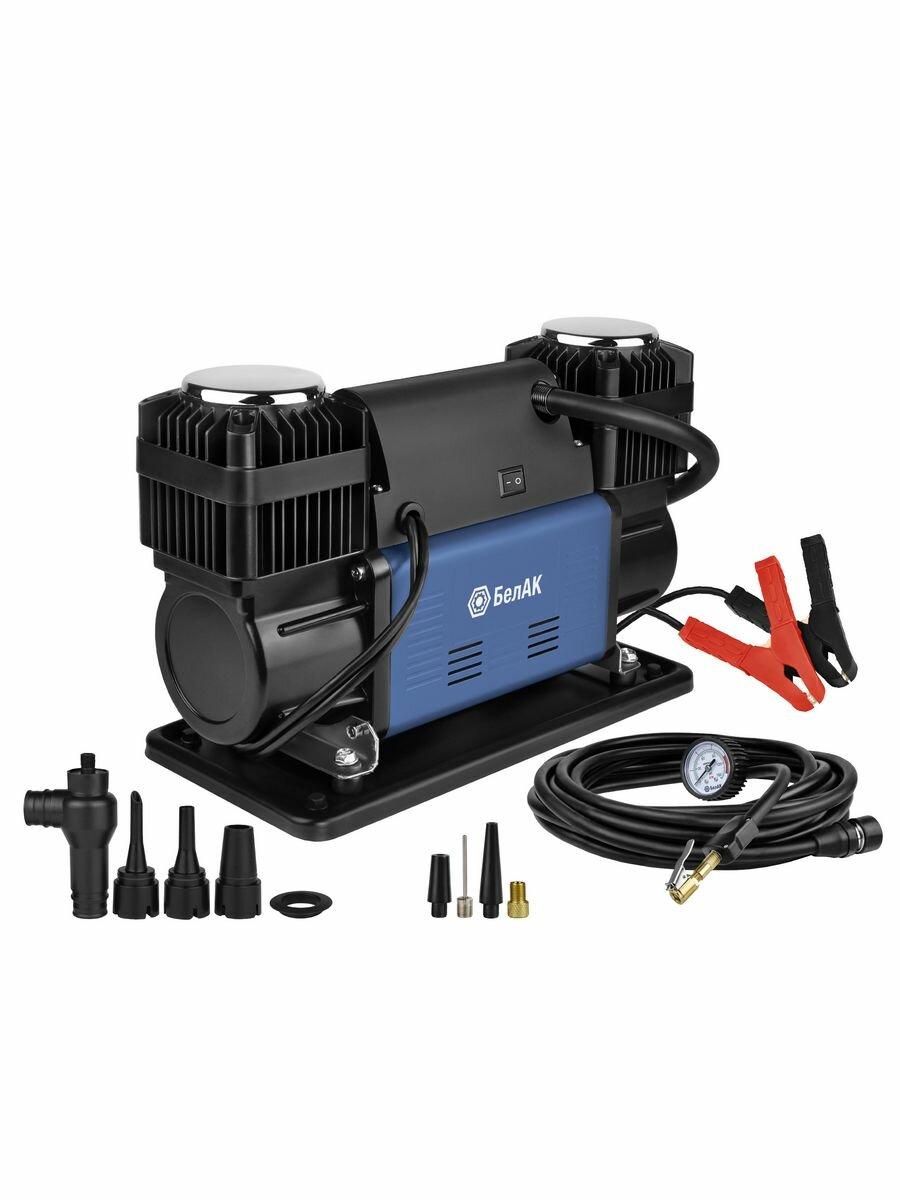 Компрессор автомобильный двухпоршневой 12V, 300 л/мин, БелАвтоКомплект БАК99358