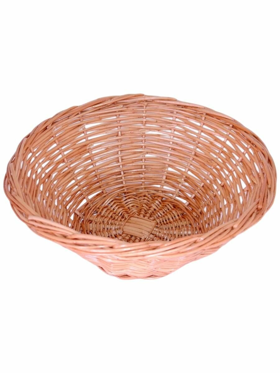 Корзина (лоток) плетеная круглая (чаша малая), ручное плетение из лозы