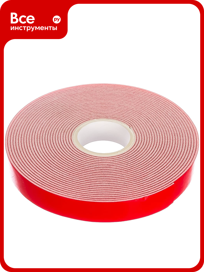 Двусторонняя клейкая лента ET-125 12мм х 5м профессиональная красная Megapower 692848