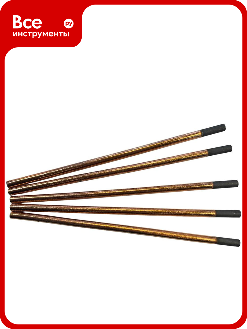 Электрод угольный (графитовый) Great Wolf 5 шт. GWR00014, металл