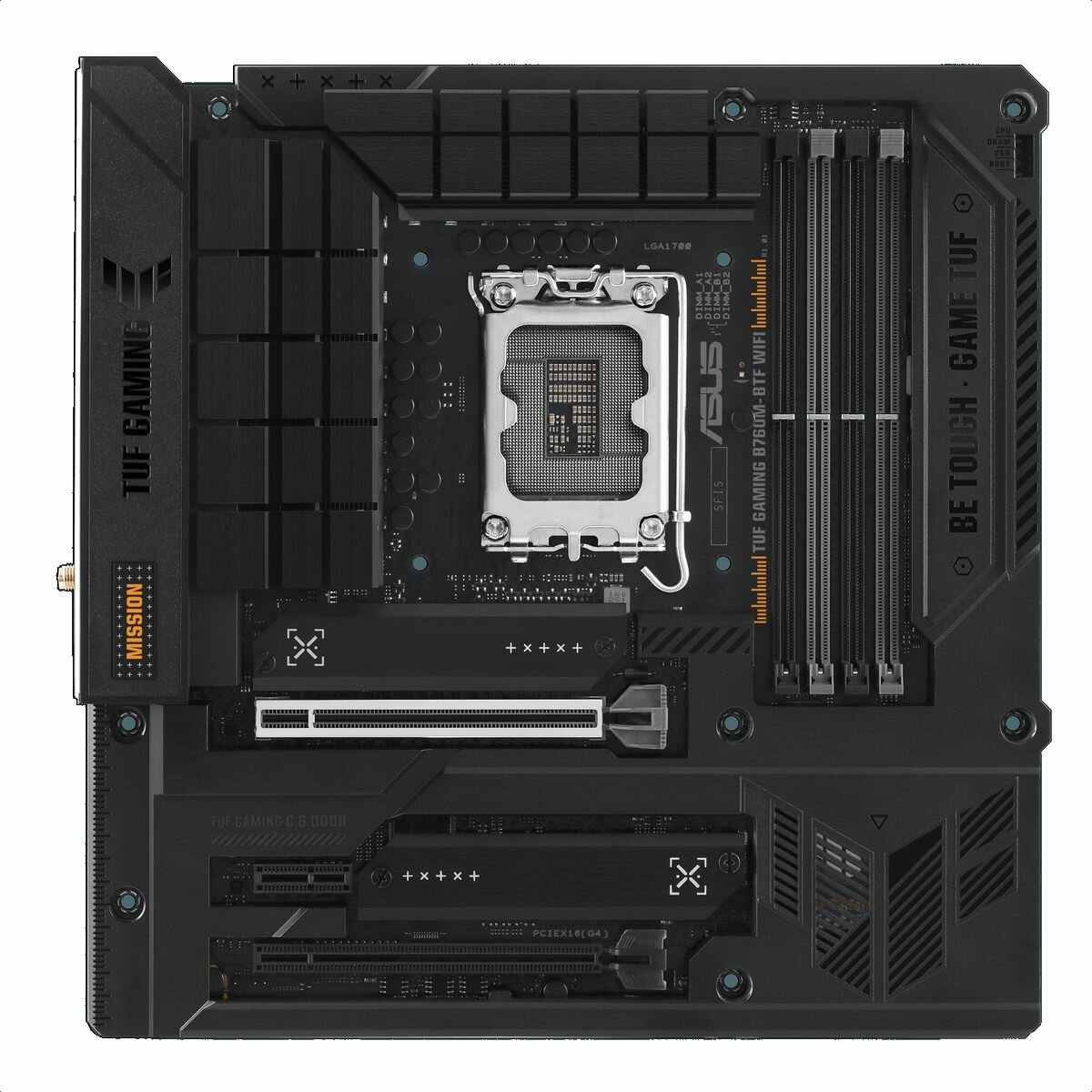 Материнская плата ASUS TUF GAMING B760M-BTF WIFI, LGA1700, Intel B760, Micro-ATX, RTL (90MB1G50-M0EAY0)