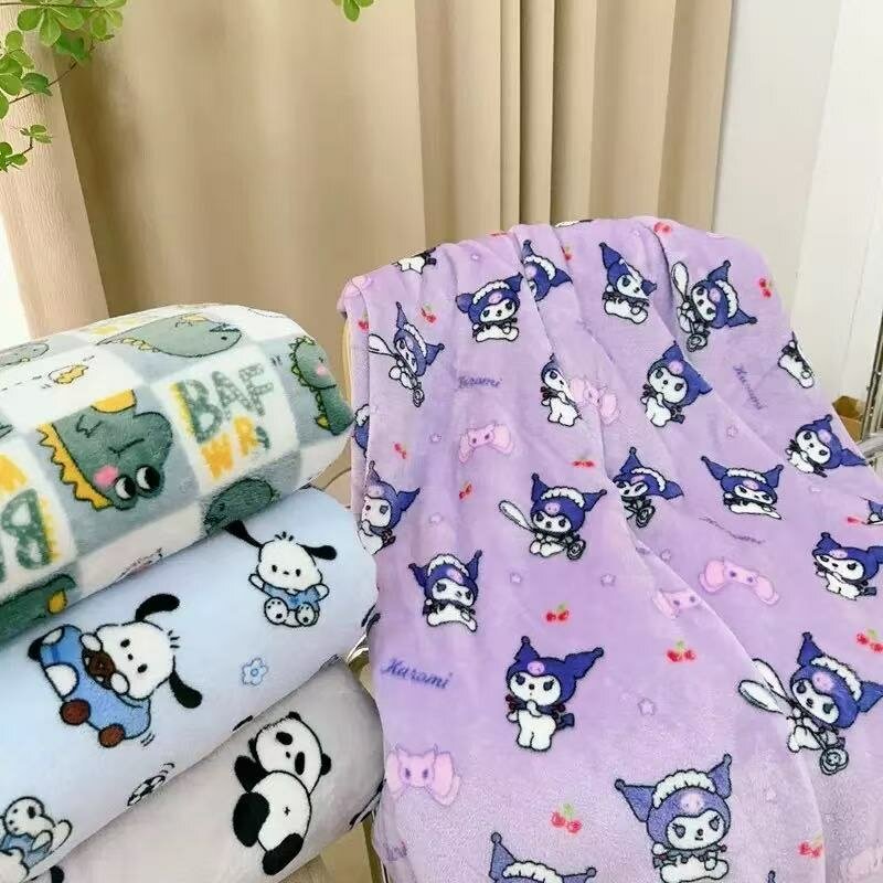 Маленькое одеяло Sanrio My Melody, кавайное аниме с рисунком корицы, аксессуары для отдыха, теплое одеяло для автомобиля, мультяшная шаль для сна в офисе