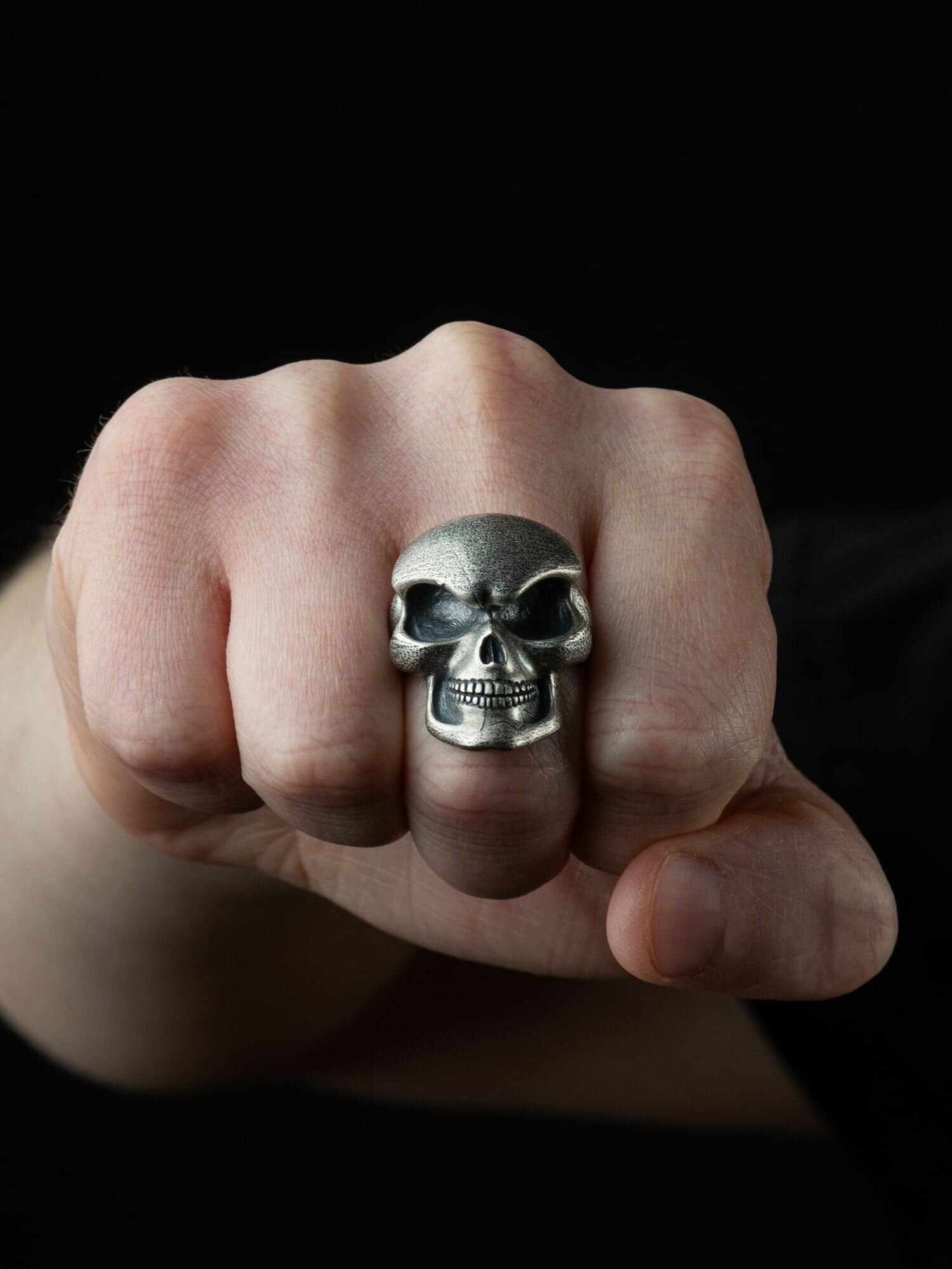 Перстень, серебро, 925 проба, чернение