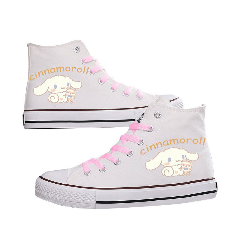 Симпатичные парусиновые кроссовки, высокие, черные, в студенческом стиле, универсальные, в японском осенне-зимнем стиле, с ручной росписью.