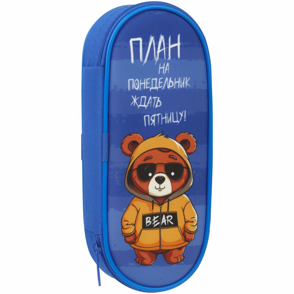 Пенал школьный Мульти-пульти корпусный 1 отделение, 220х95х50 мм, "Мишка", полиэстер