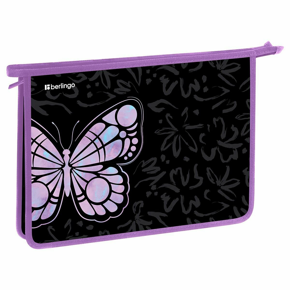 Папка для тетрадей на молнии, 1 отделение, А4 Berlingo "Butterfly Effect" 340*245*40 мм, пластик (BR-PP-A40509)