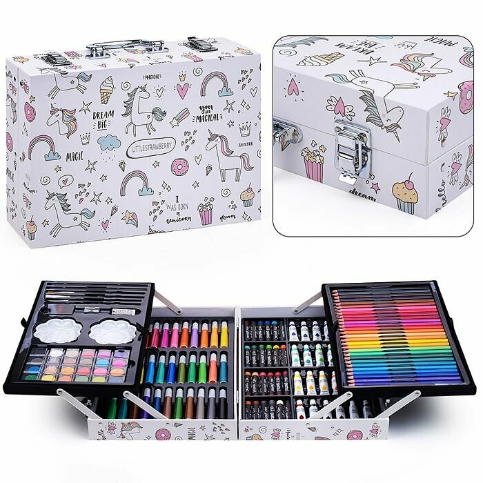 Художественный набор Oubaoloon чемодан, 145 предметов, "В мире животных"