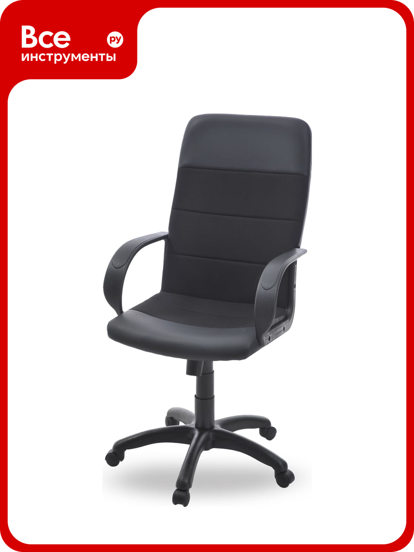 Кресло Фабрикан Чери Биг Кожа иск. DO №350 черный, ткань Мебельная ТК-1 черный ТГ PL 680 PL ролик ст. т X1506395