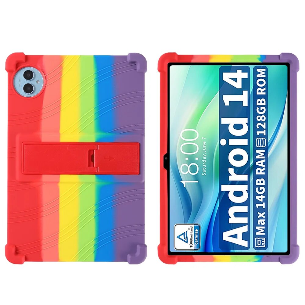 Регулируемый силиконовый чехол-подставка для Teclast P50 P50S Teclast T50HD TLA002, Rainbow