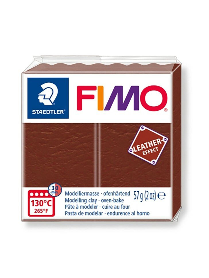 Fimo 8010-779 Полимерная глина "Leather-Effect" ореховый