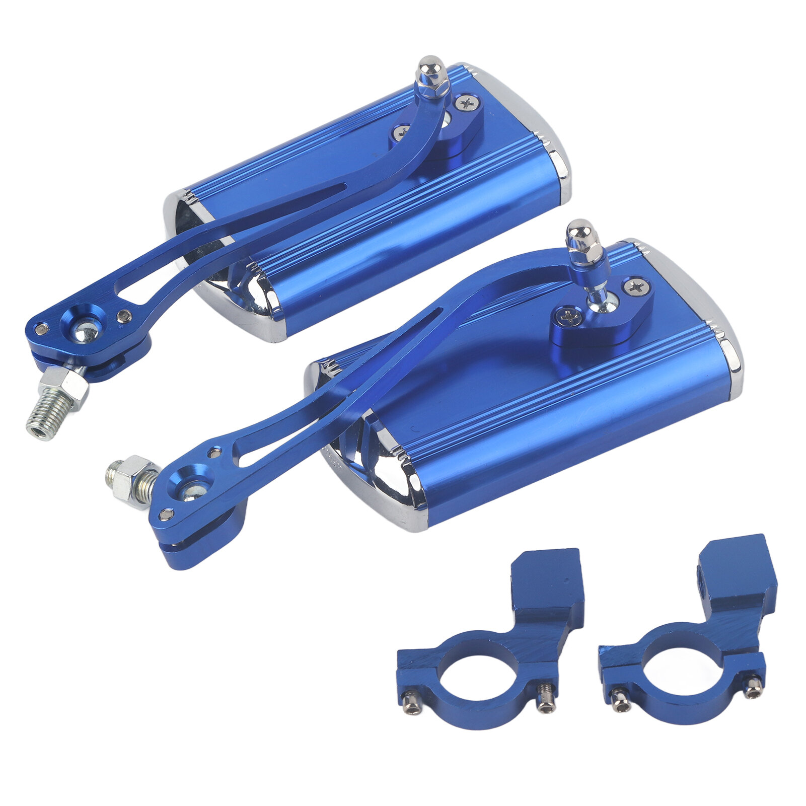 Обзор комплекта из 1 пары зеркал заднего вида с поворотом на 360 градусов для шоссейных велосипедов (синие).