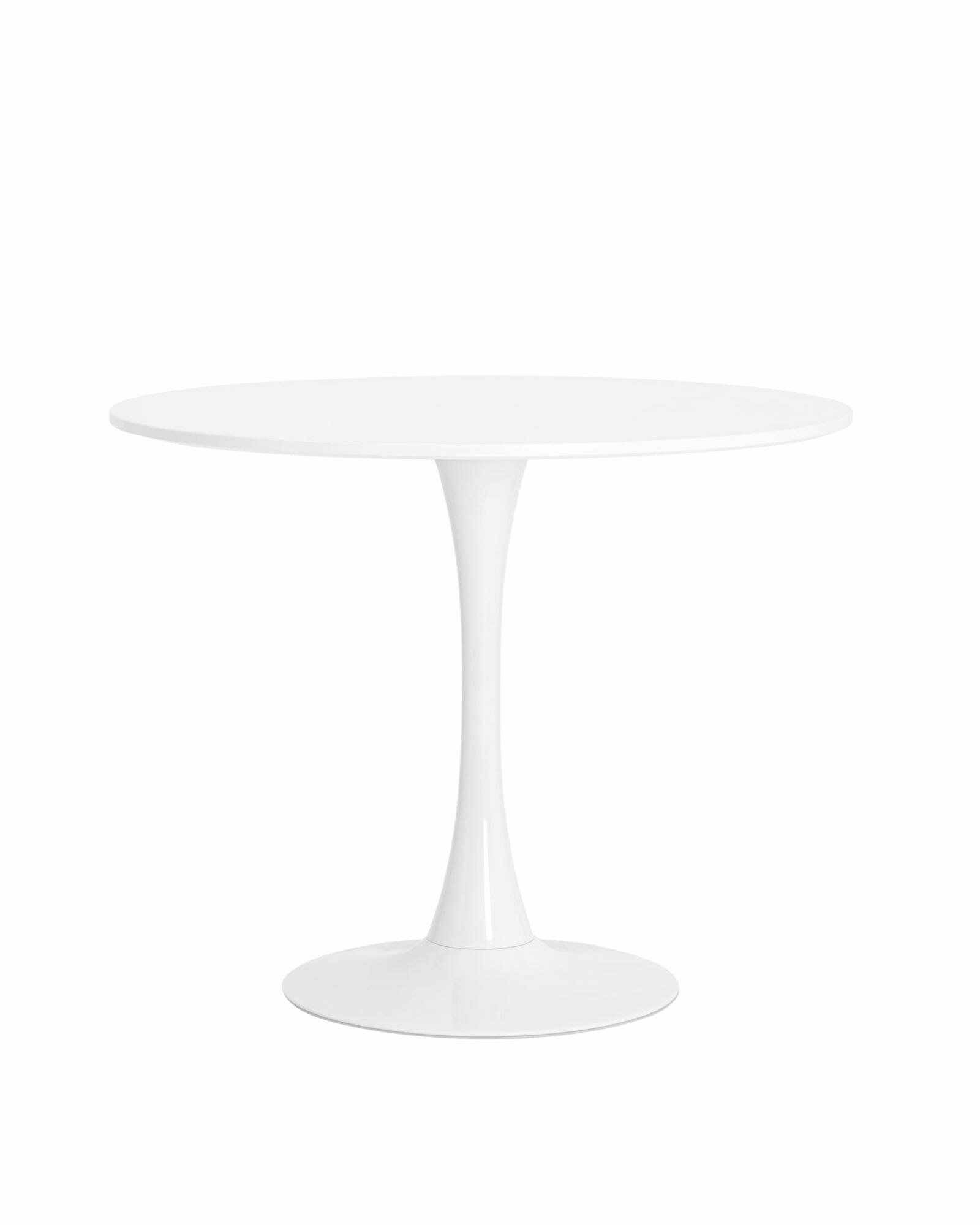 Стол Tulip D90 STOOL GROUP белый, металл и дерево, круглая столешница, круглое основание