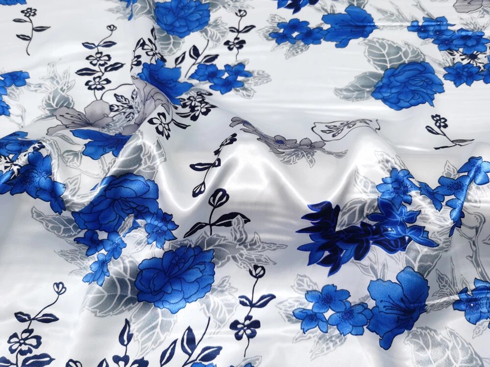 Винтажный цветочный плед из полиэстера FABRIC SHIPPER, 10Meter X 1.48Meter, Синий