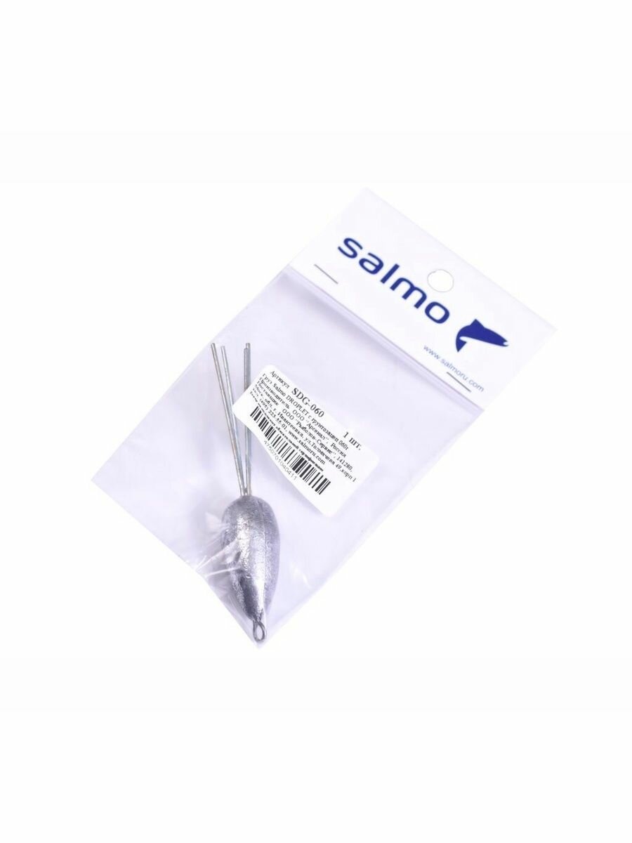 Рыболовные грузила Salmo DROPLET с грунтозацепом 60г