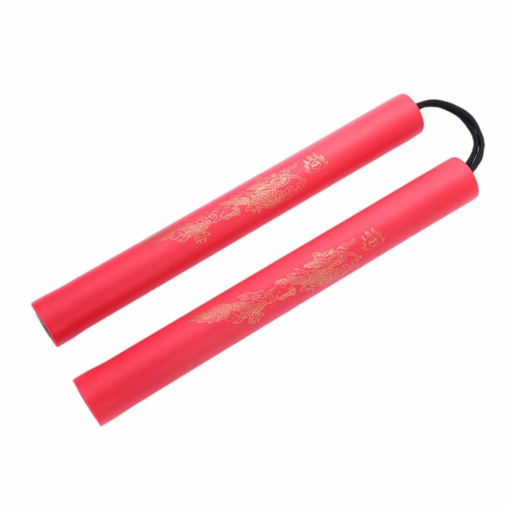 Тренировочные нунчаки с веревкой, красный