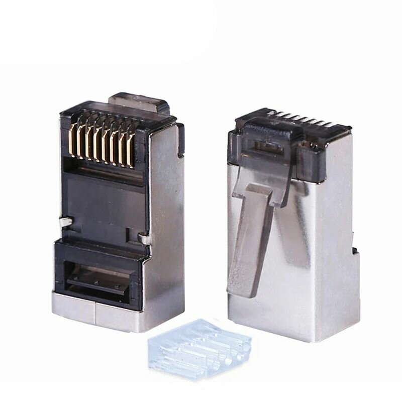 Черный разъем Cat6 Cat6a RJ45, сетевые разъемы Cat 6, разъем RJ45, разъем разъемного типа STP, металлические экранированные модульные клеммы