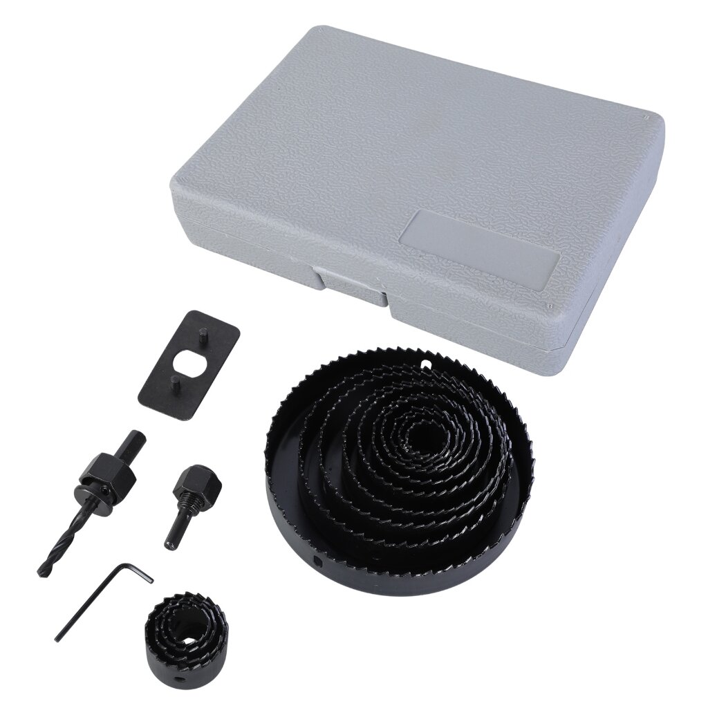 18pcs Woodworking 19-127mm Hole Saw and Drill Bits Set with Carrying Case for Precise Cutting DIY and Home Projects