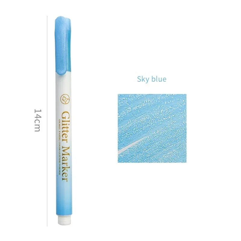 Маркеры для рисования блестящие 168 цветов Небесно-голубой