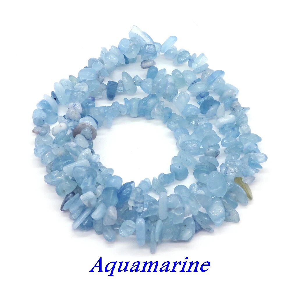 Флюорит, кварц, бусины 5-8 мм 1pc(approx.16IN), Aquamarine