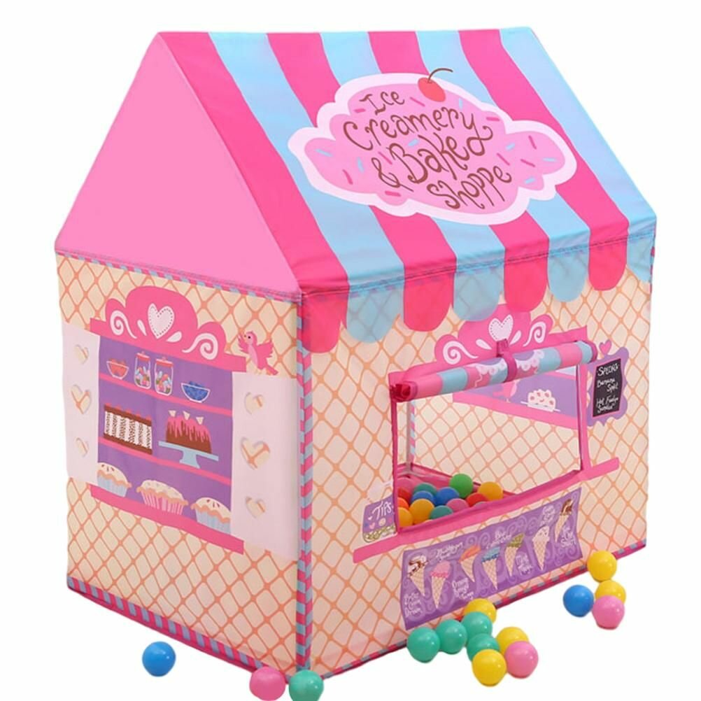 Детская игровая палатка для внутреннего и наружного детского игрового домика с раскладывающейся дверью и окнами, десертного домика и небольшой палатки на дереве