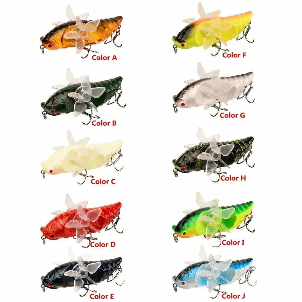 Воблер Цикада Cicada(14 гр, 7.5см) prop bait, поппер, topwater, воблер Whooper Plopper, с вращающимися крыльями, используется для ловли рыбы