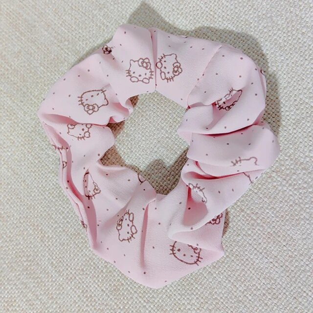Sanrio, Hello Kitty кольцо для волос с большим кишечником Kawaii Kuromi Cinnamoroll, эластичная резинка для волос, украшение для конского хвоста