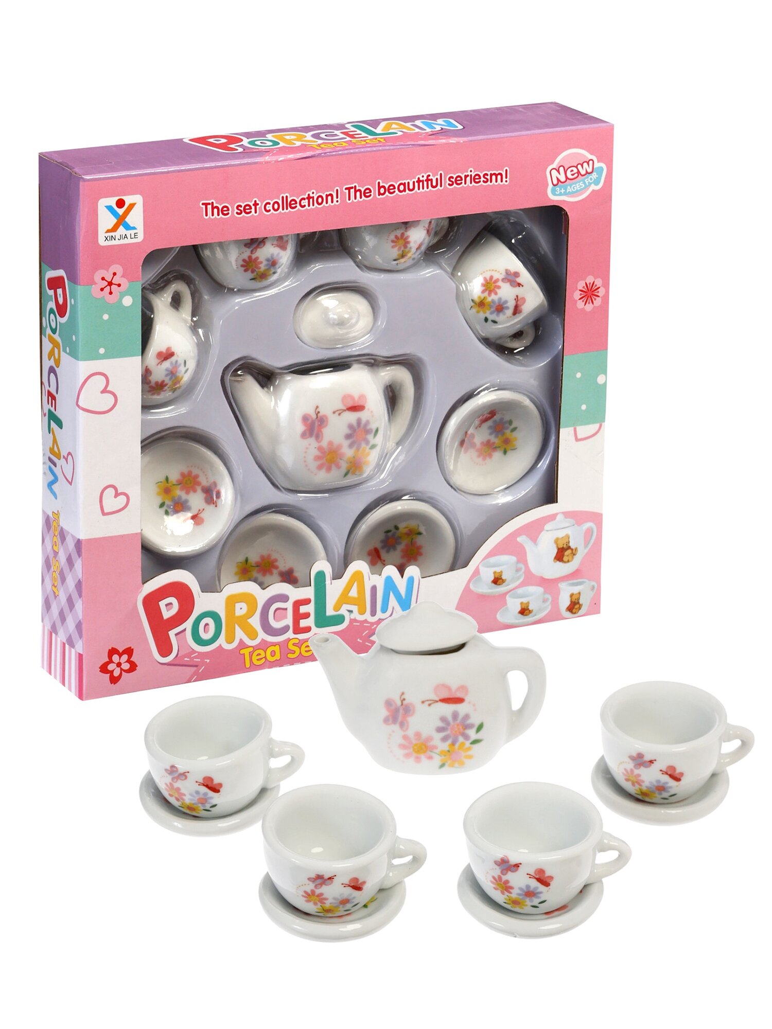 Набор керамической посуды "Чайный сервиз", 9 предметов, для детей