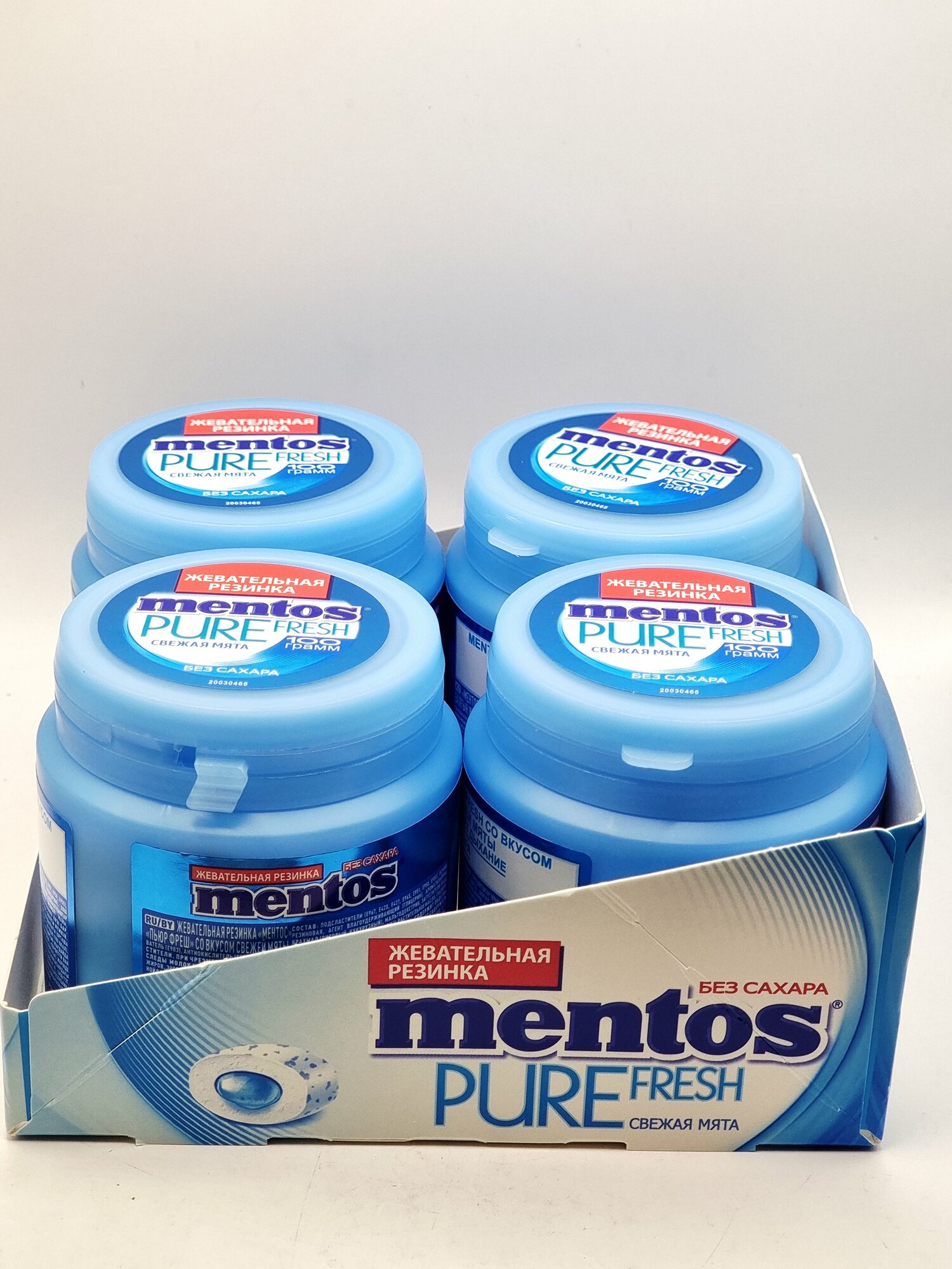 Жевательная резинка Mentos Pure Fresh свежая мята, (100x4) 400 г
